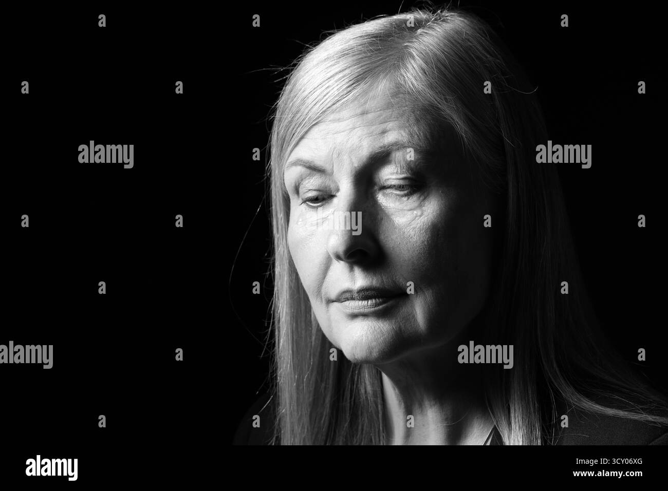 Emotion crying despair on face Black and White Stock Photos & Images ...