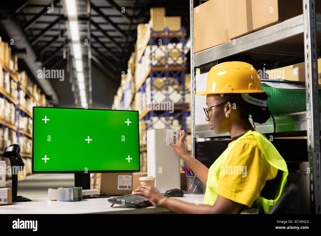 Female warehouse clerk checking hi-res stock photography and images - Alamy
