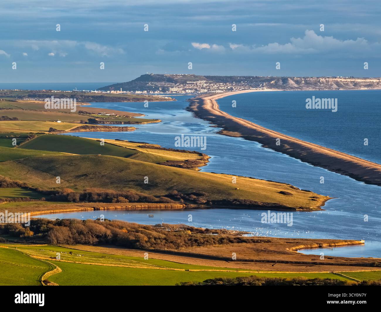Abbotsbury, Dorset, UK. 16th October 2025. UK Weather: Aerial view of ...