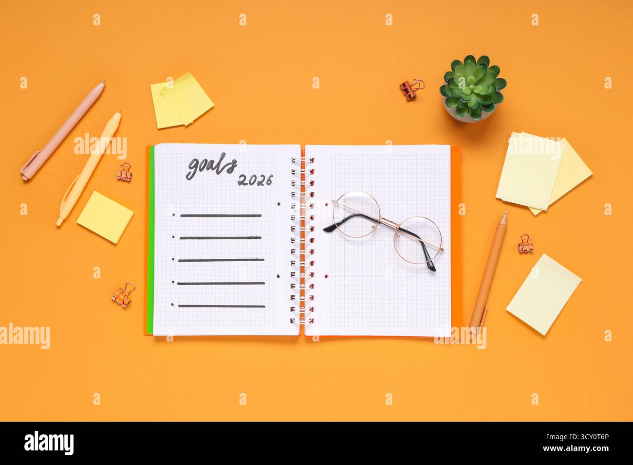 Notebook 2026 goals stationery hi-res stock photography and images - Alamy