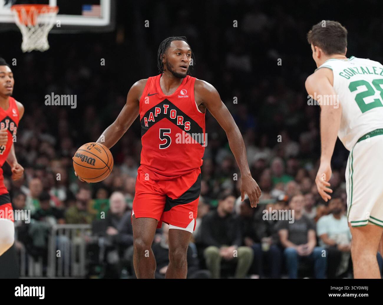 Toronto Raptors guard Immanuel Quickley (5) during a preseason NBA ...