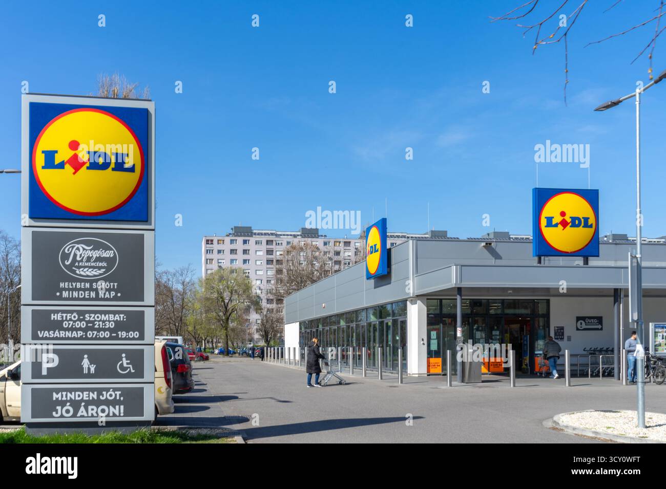 Lidl supermarket in Budapest, representing modern retail trade and ...