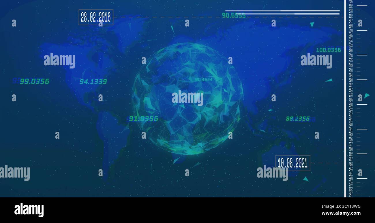 Blue layout futuristic world map hi-res stock photography and images ...