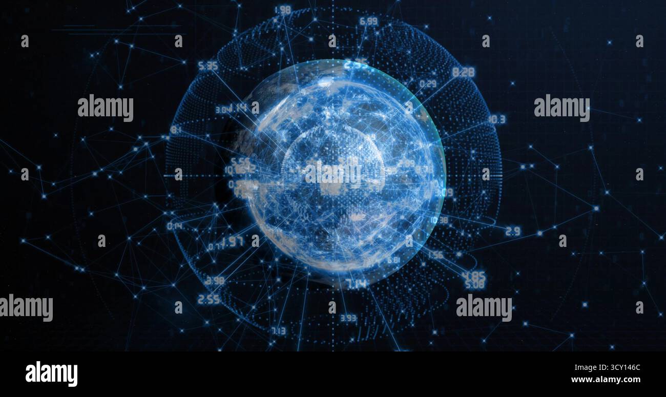 Projecting digital globe floating hi-res stock photography and images ...