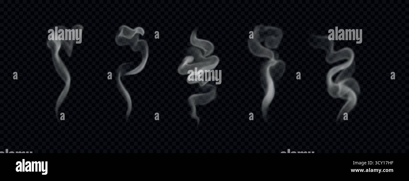 Different vapor and haze from hot food and coffee iaolated on ...