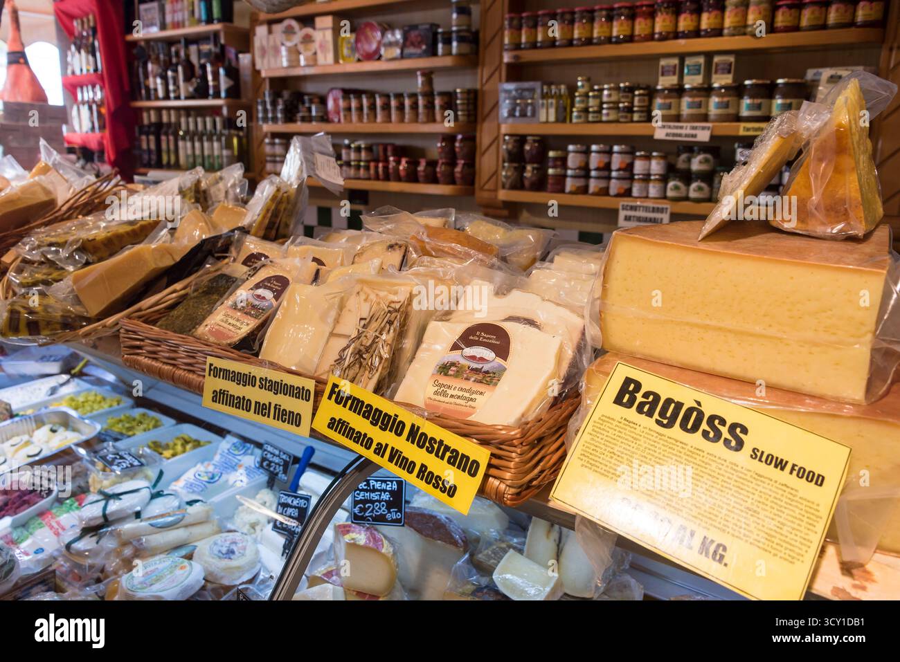 Typical Trento Delicatessen store, North Italy Stock Photo - Alamy
