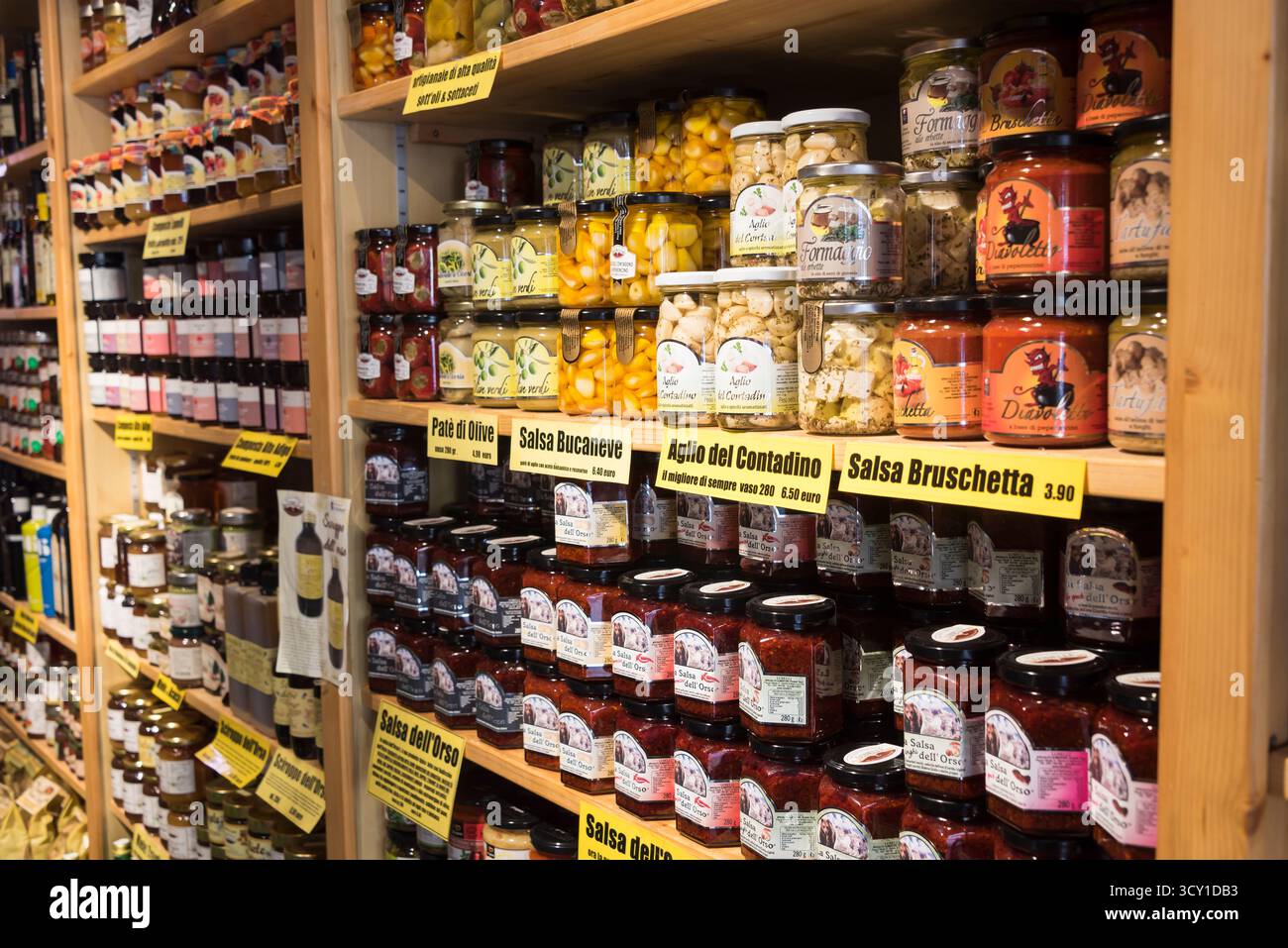 Typical Trento Delicatessen store, North Italy Stock Photo - Alamy