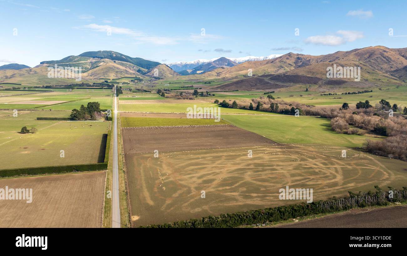 Drone perspective of vast area agriculture and farm land in the ...