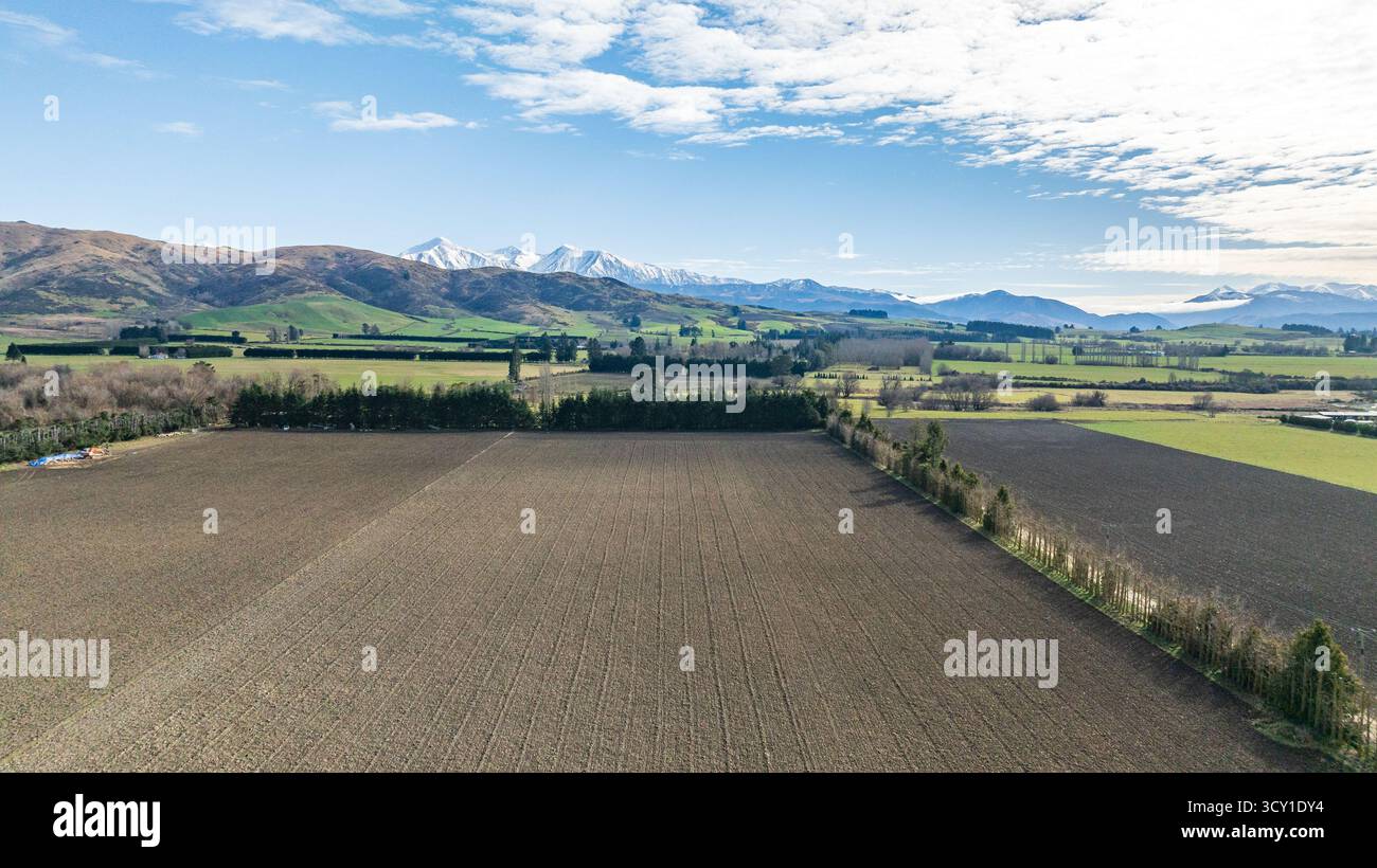 Drone perspective of vast area agriculture and farm land in the ...