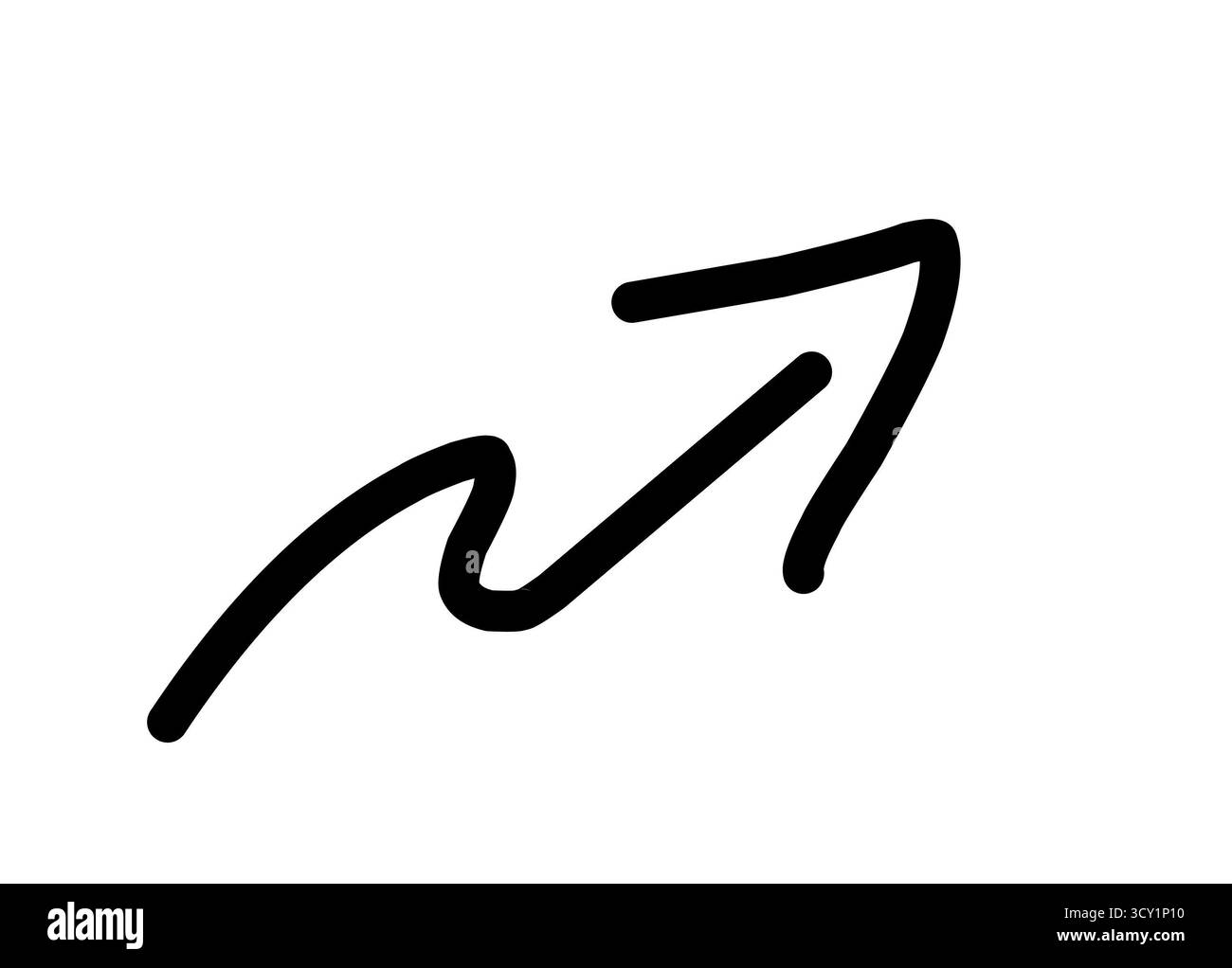A simple, hand-drawn vector illustration of an arrow moving to the ...
