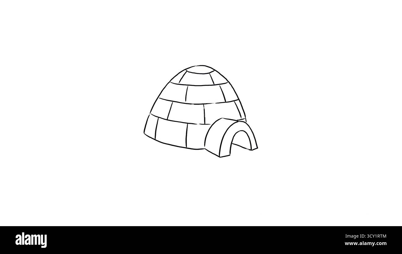 Igloo snow house line art drawing illustration Stock Photo - Alamy