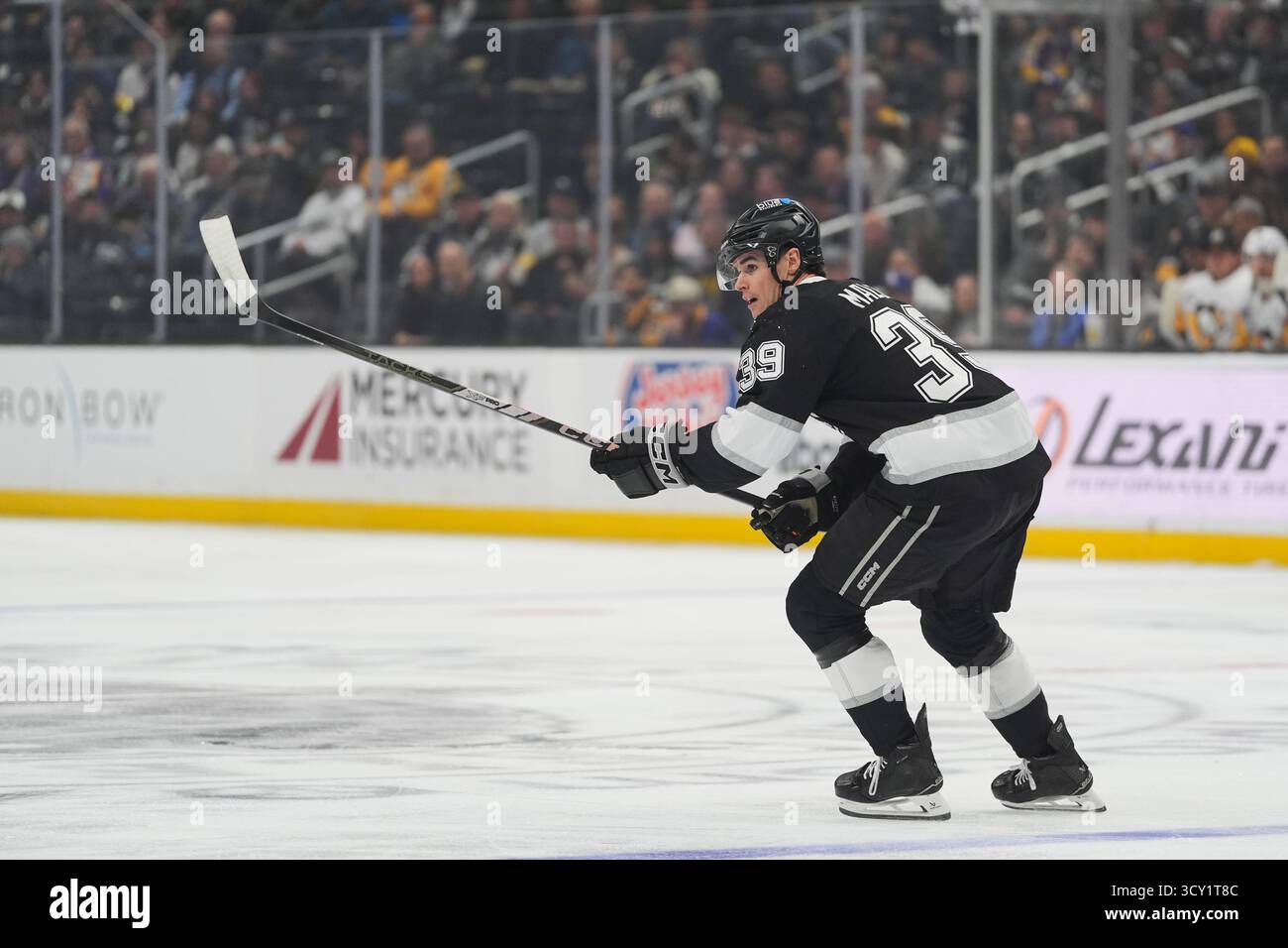 Los Angeles Kings left wing Jeff Malott (39) skates during the second ...
