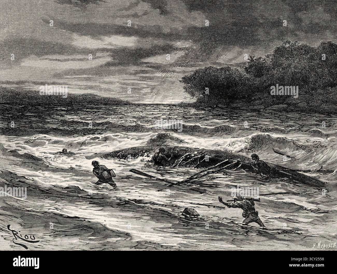 Shipwreck of the expedition boat, Bolívar State, Venezuela. South ...