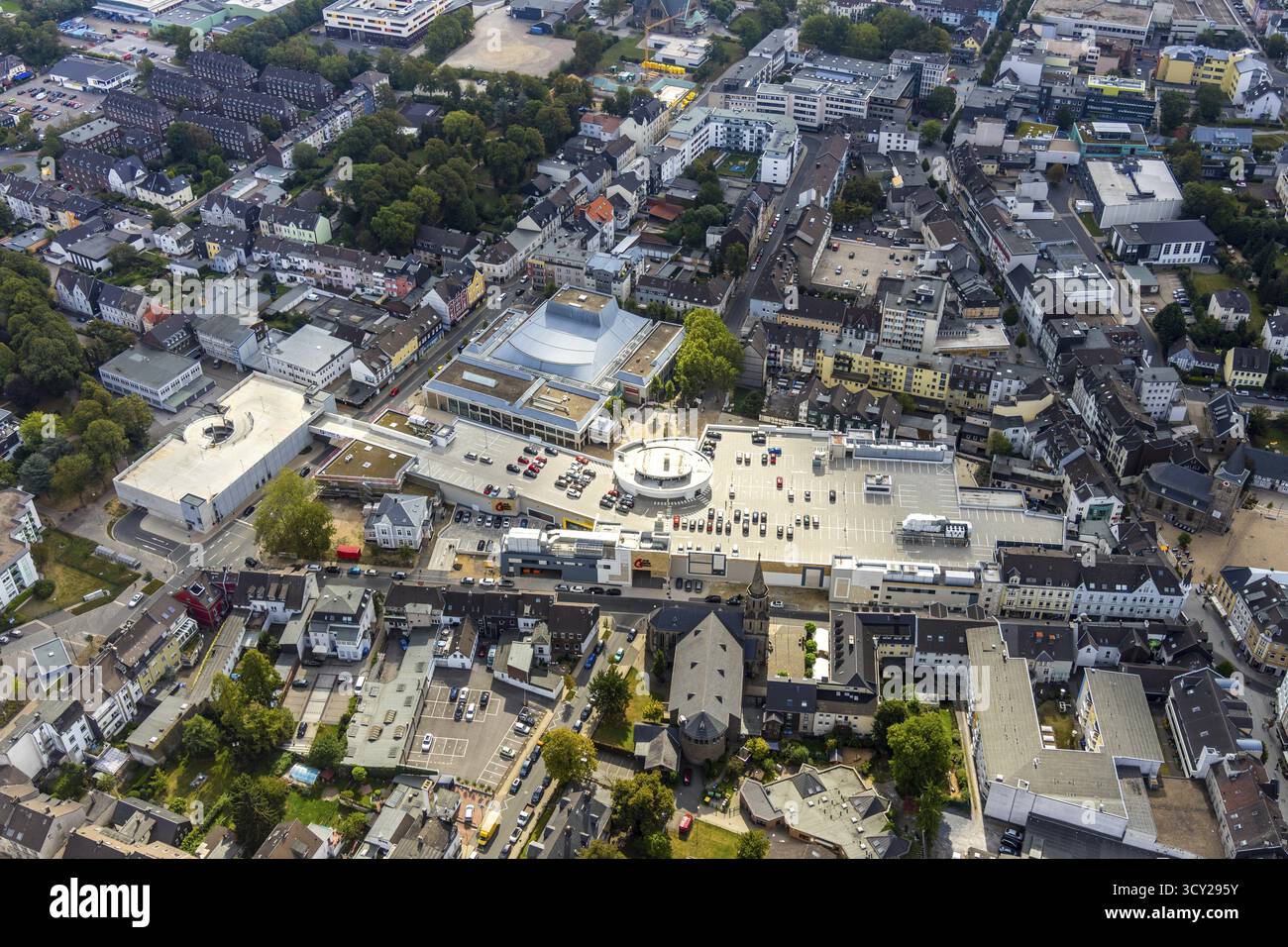 Aerial view, StadtGalerie Velbert, Forum Niederberg, Velbert, Ruhr area ...