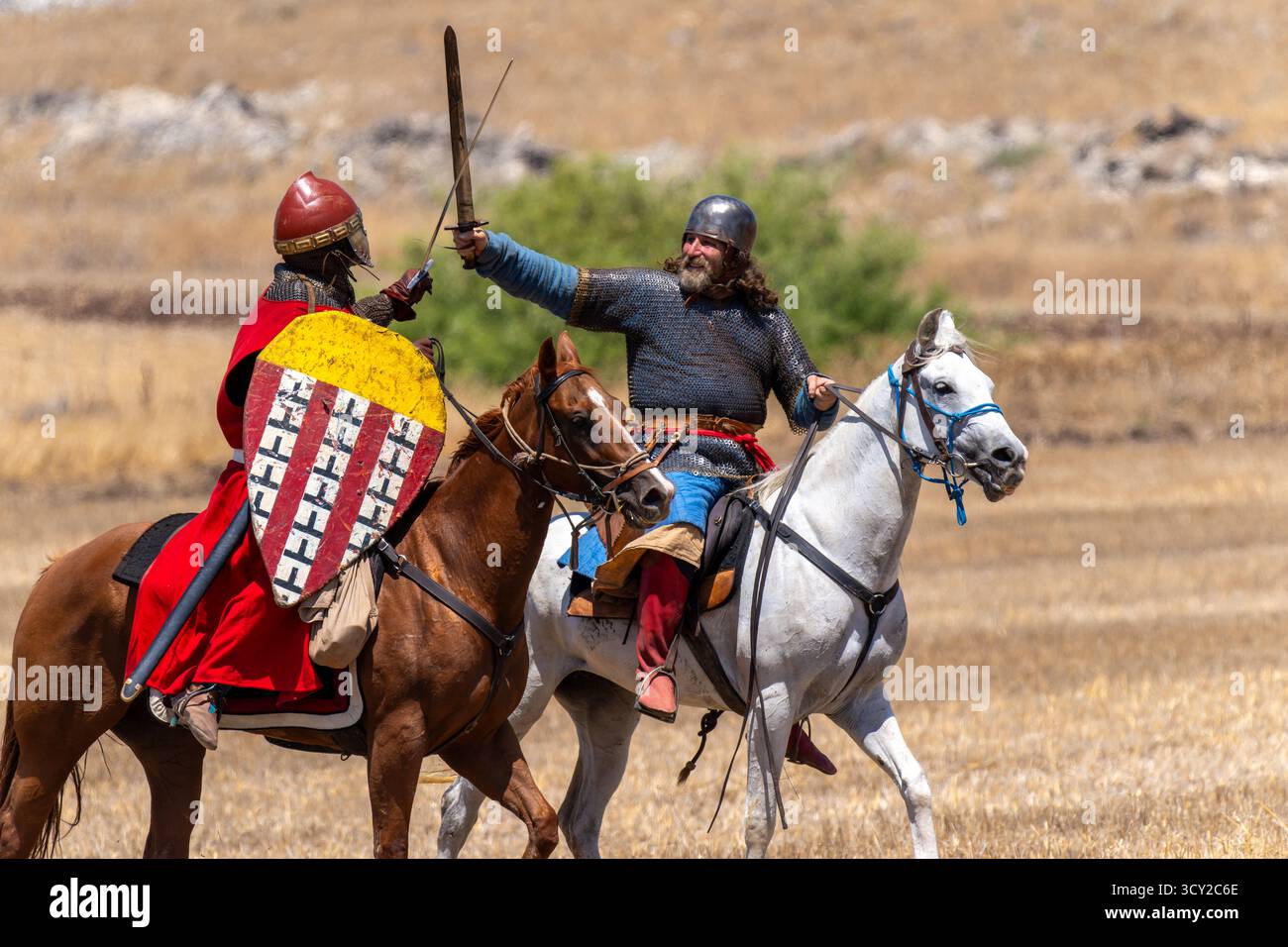 Reenactment of the 1187 Battle of Hattin. The Battle of Hattin took ...