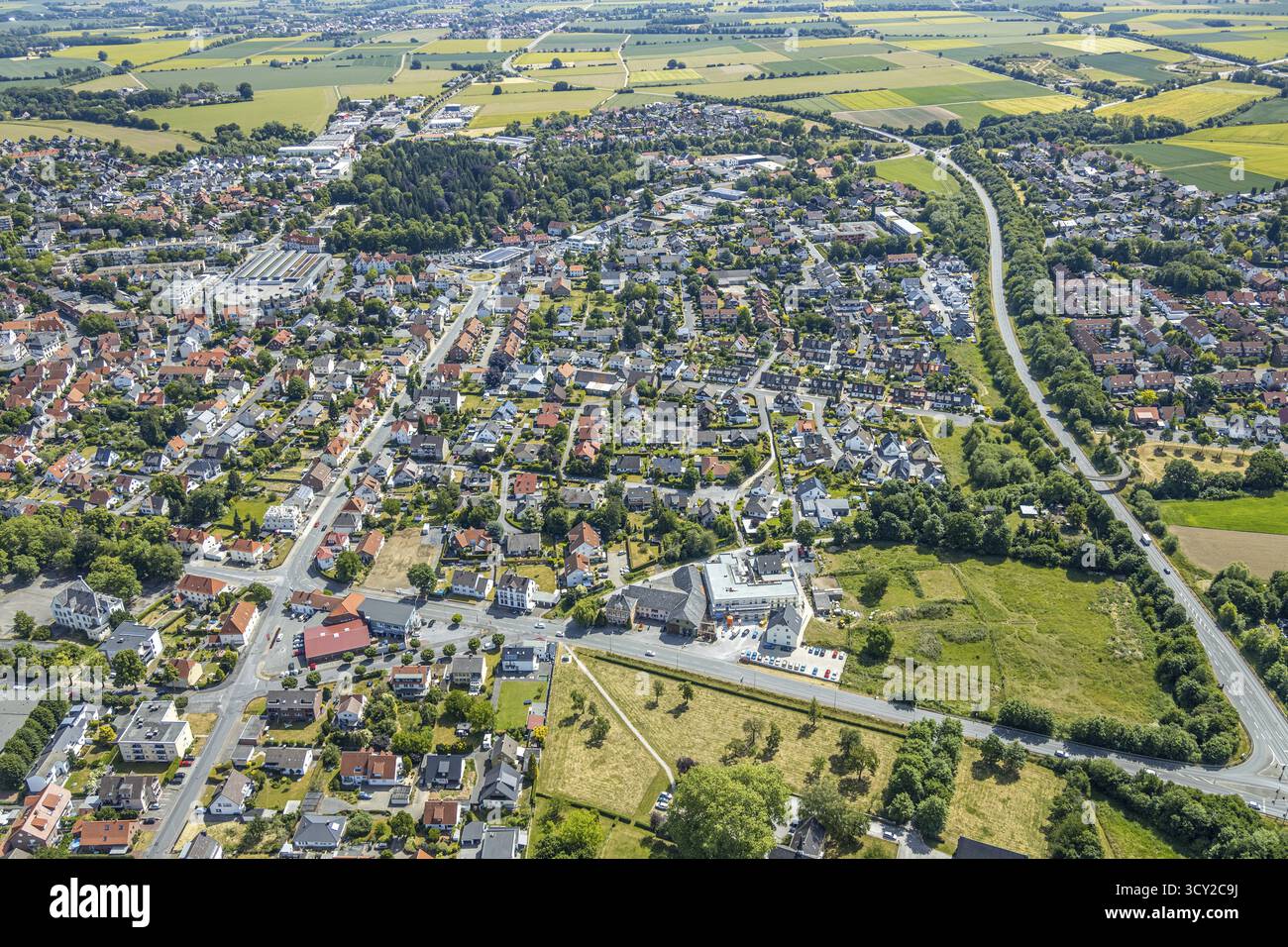 Aerial view, overview, Wickeder Strasse - L969, Werl, Soester Boerde ...