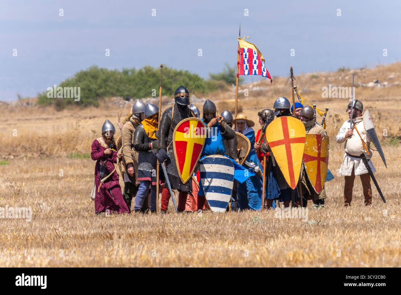 Reenactment of the 1187 Battle of Hattin. The Battle of Hattin took ...