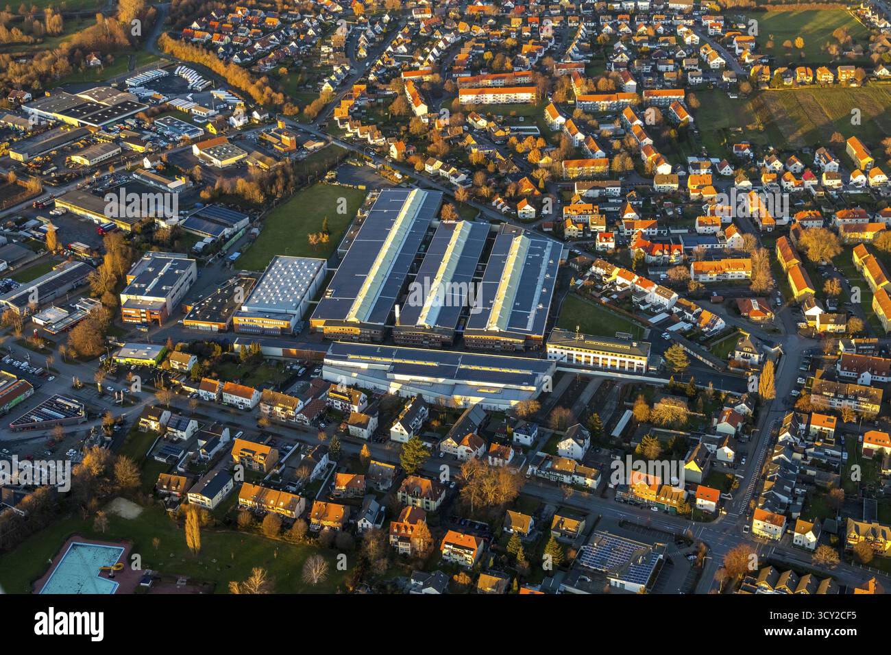 Aerial view, Standard Metallwerke, Rustigestrasse, Werl, North Rhine ...