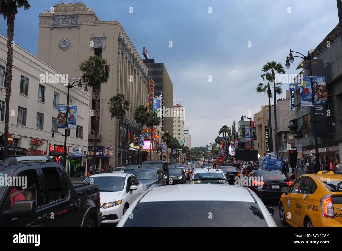 Hollywood Boulevard in Los Angeles, California. It is a major street ...