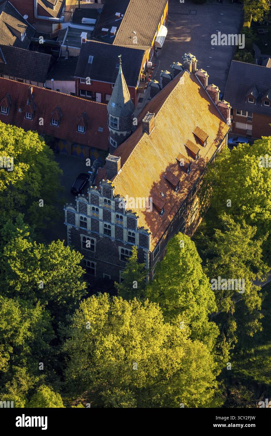 Aerial view, Wolbeck Castle, Drostenhof, Wolbecker Park, Am Steintor ...