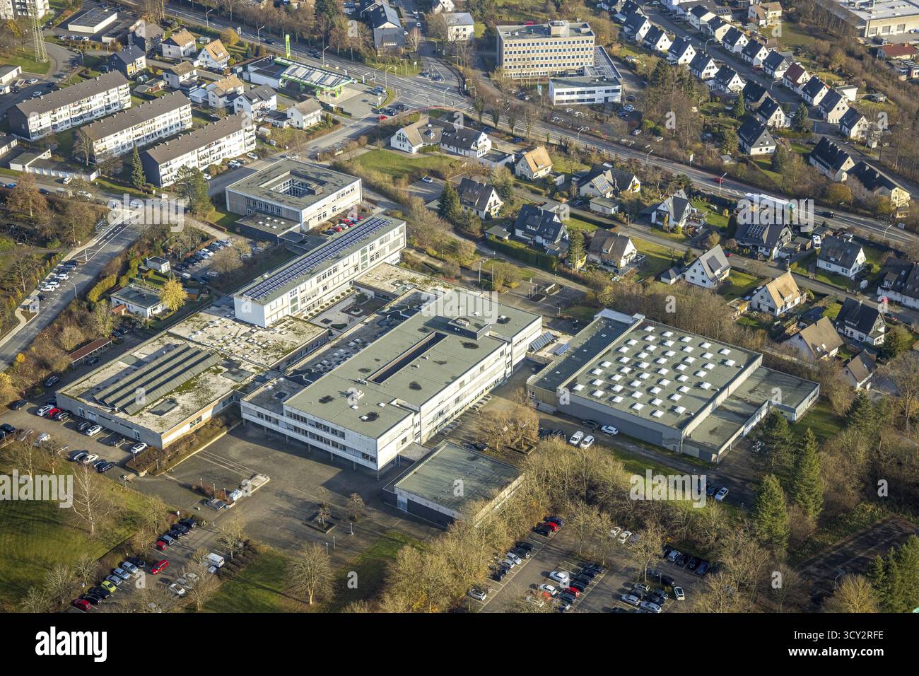 Aerial photo, Berufskolleg Meschede des HSK, Meschede-Stadt, Meschede ...