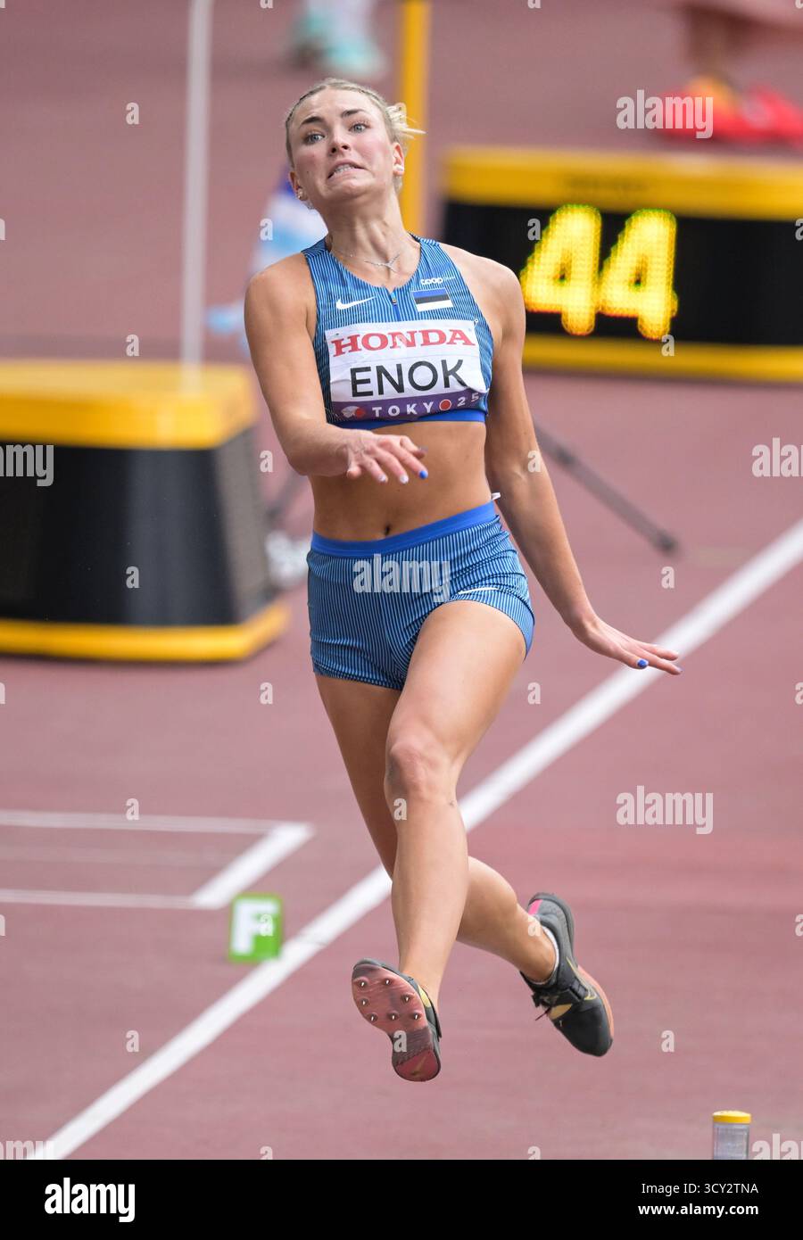 Pippa Lotta Enok of Estonia competing in the Heptathlon long jump at ...