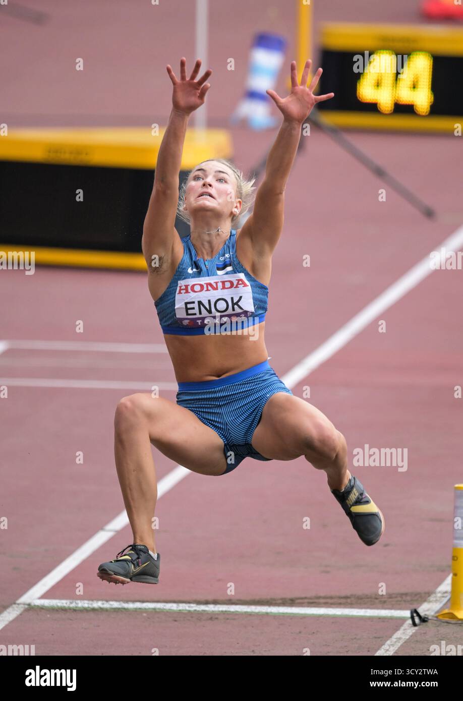 Pippa Lotta Enok of Estonia competing in the Heptathlon long jump at ...