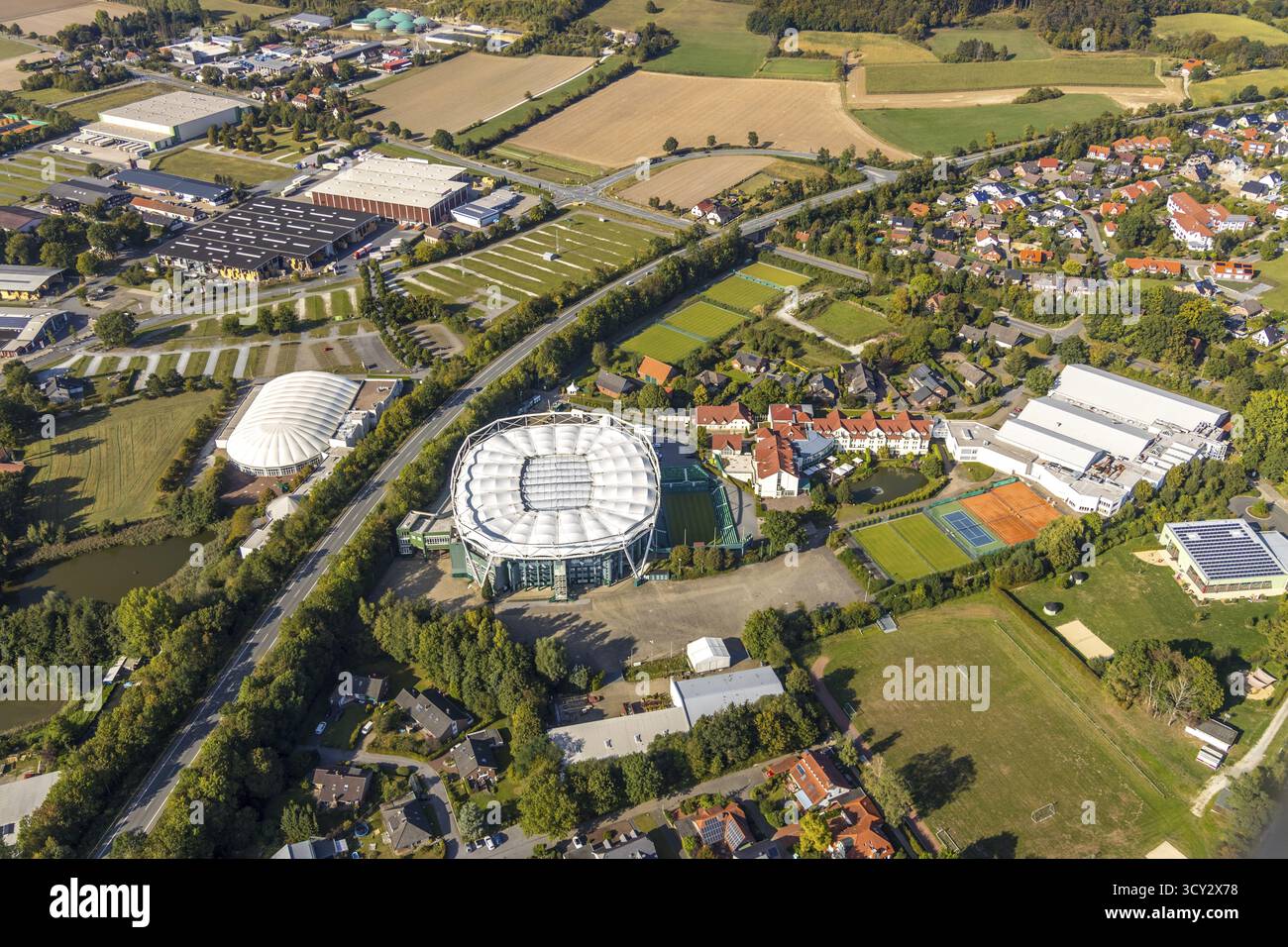 Aerial view, OWL ARENA, Oldendorf, Halle, Ostwestfalen-Lippe, OWL ...