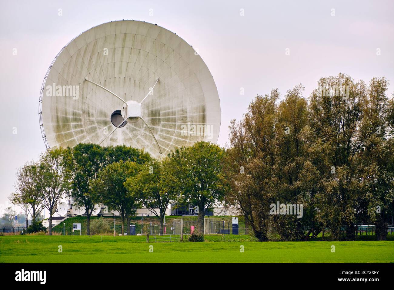 Burum, Netherlands; October 11, 2025: Large satellite interception dish ...