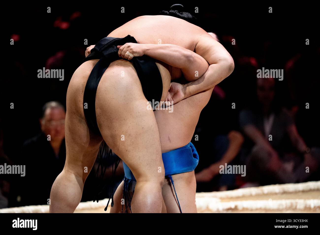 Abi (left) and Wakatakakage (right) in the Makuuchi Division bout on ...