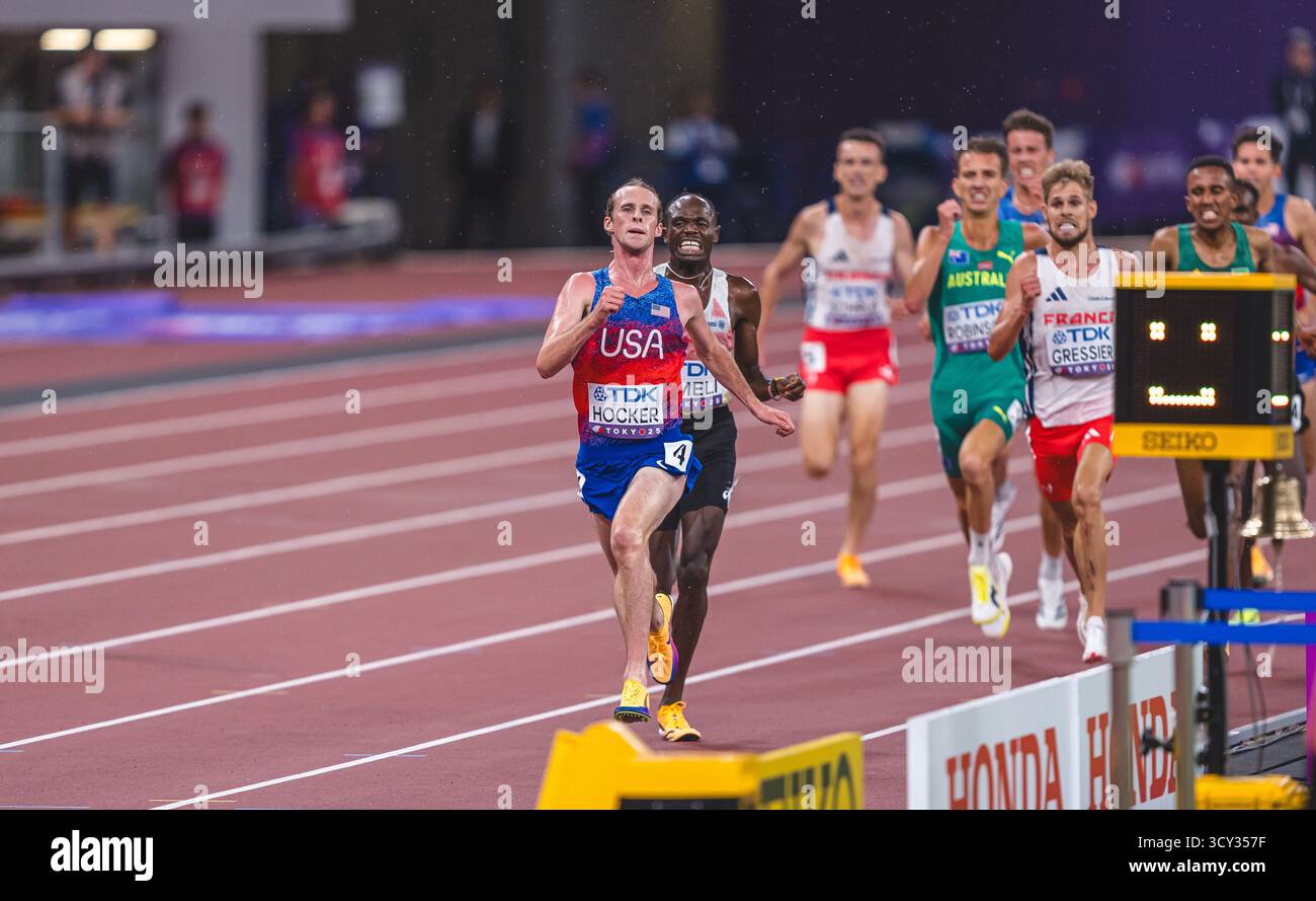Cole Hocker winning the World Athletics Championships in Tokyo 2025 ...