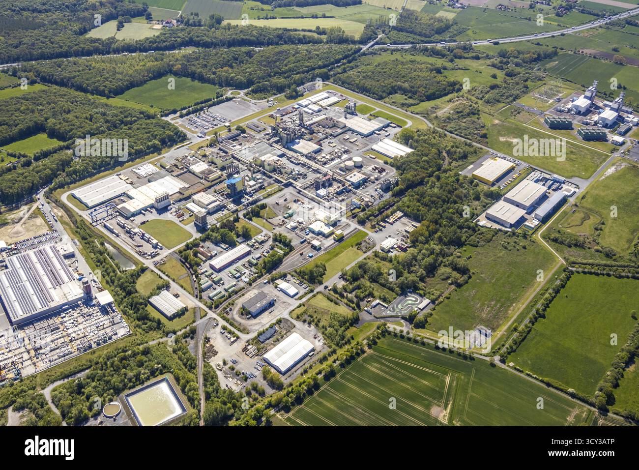 Aerial view, Uentrop DuPont plant, overview of the Dupont chemical ...