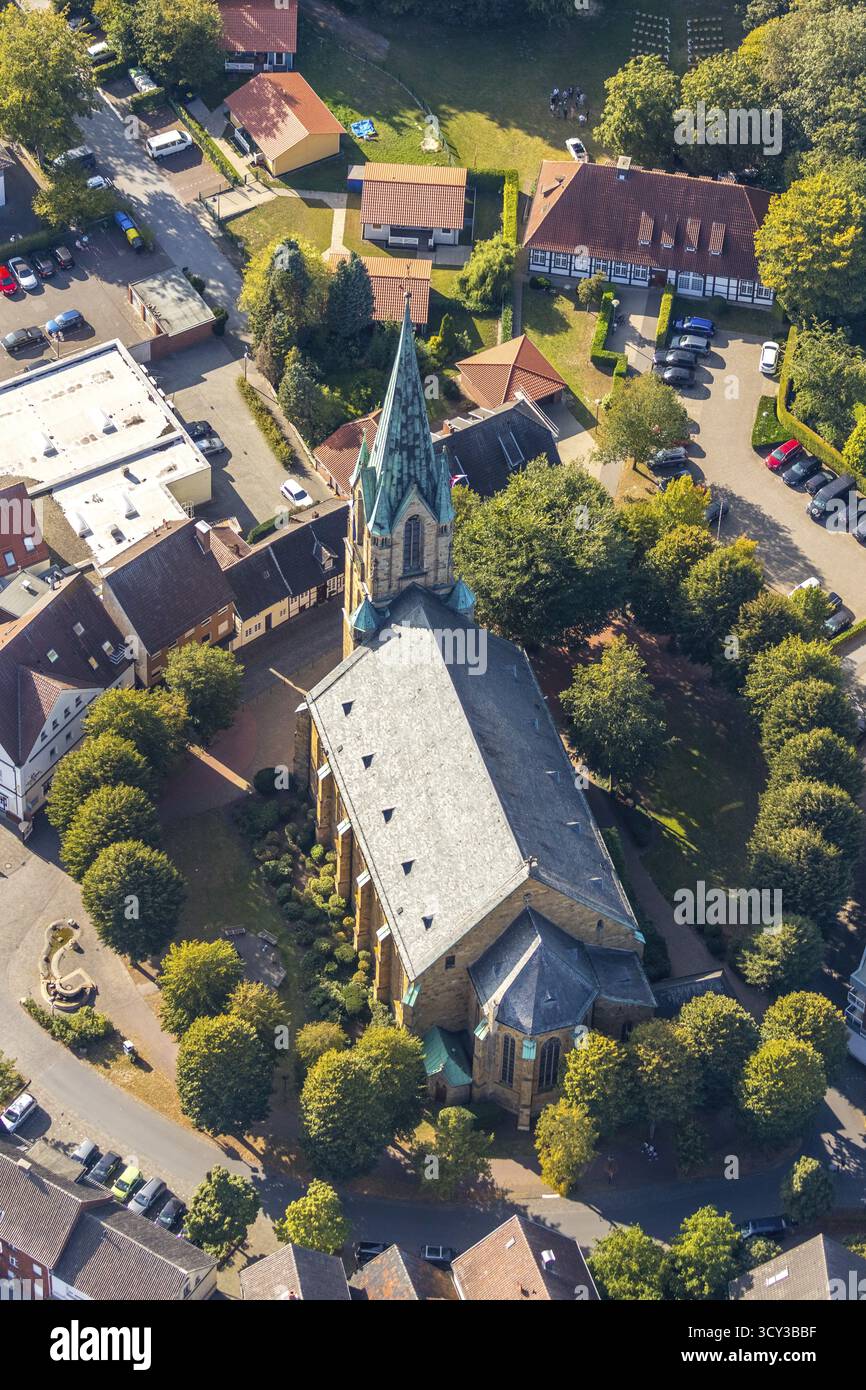 Aerial view, St Lucia's Catholic Church, Harsewinkel, East Westphalia ...