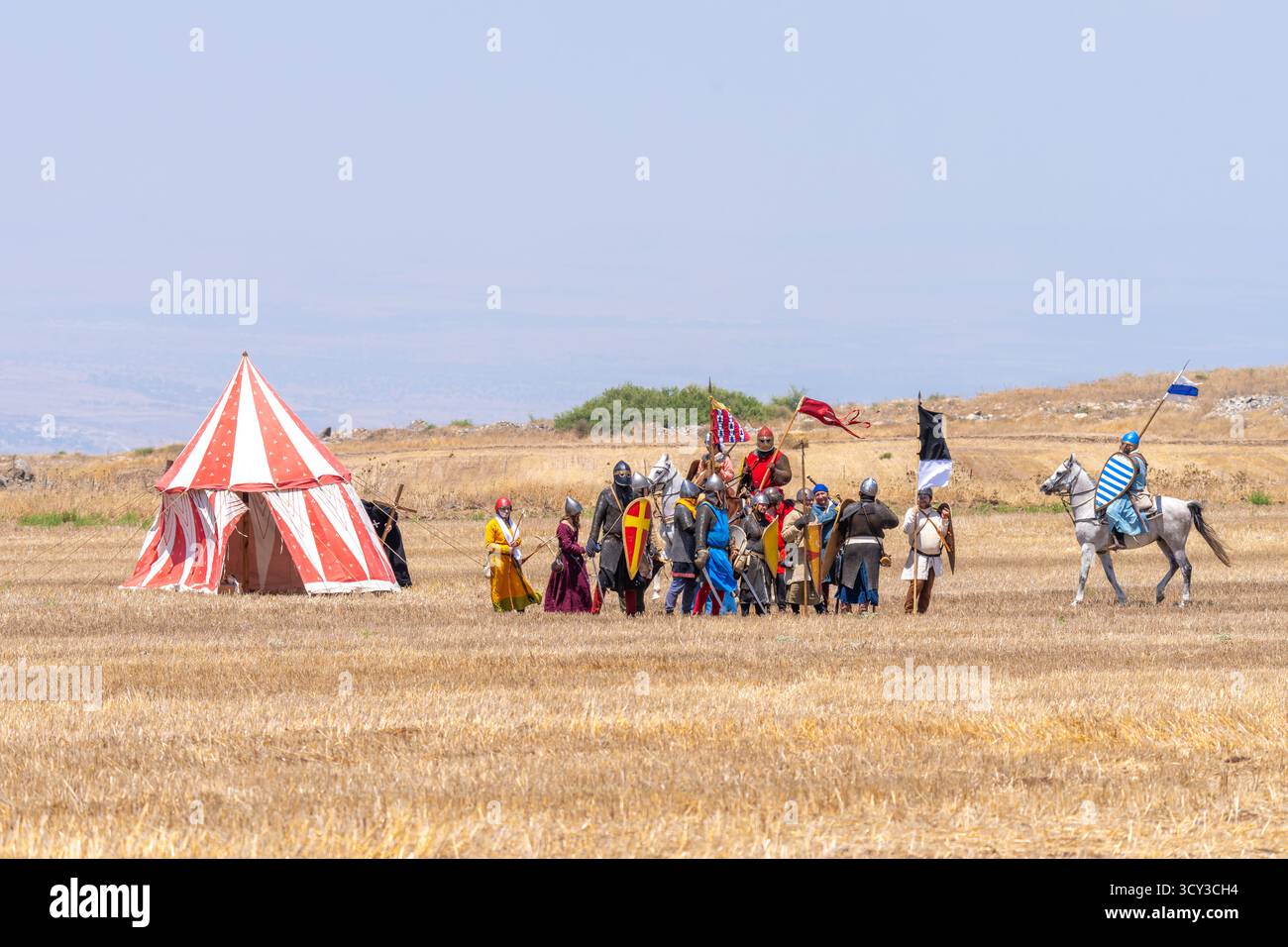 Reenactment of the 1187 Battle of Hattin. The Battle of Hattin took ...