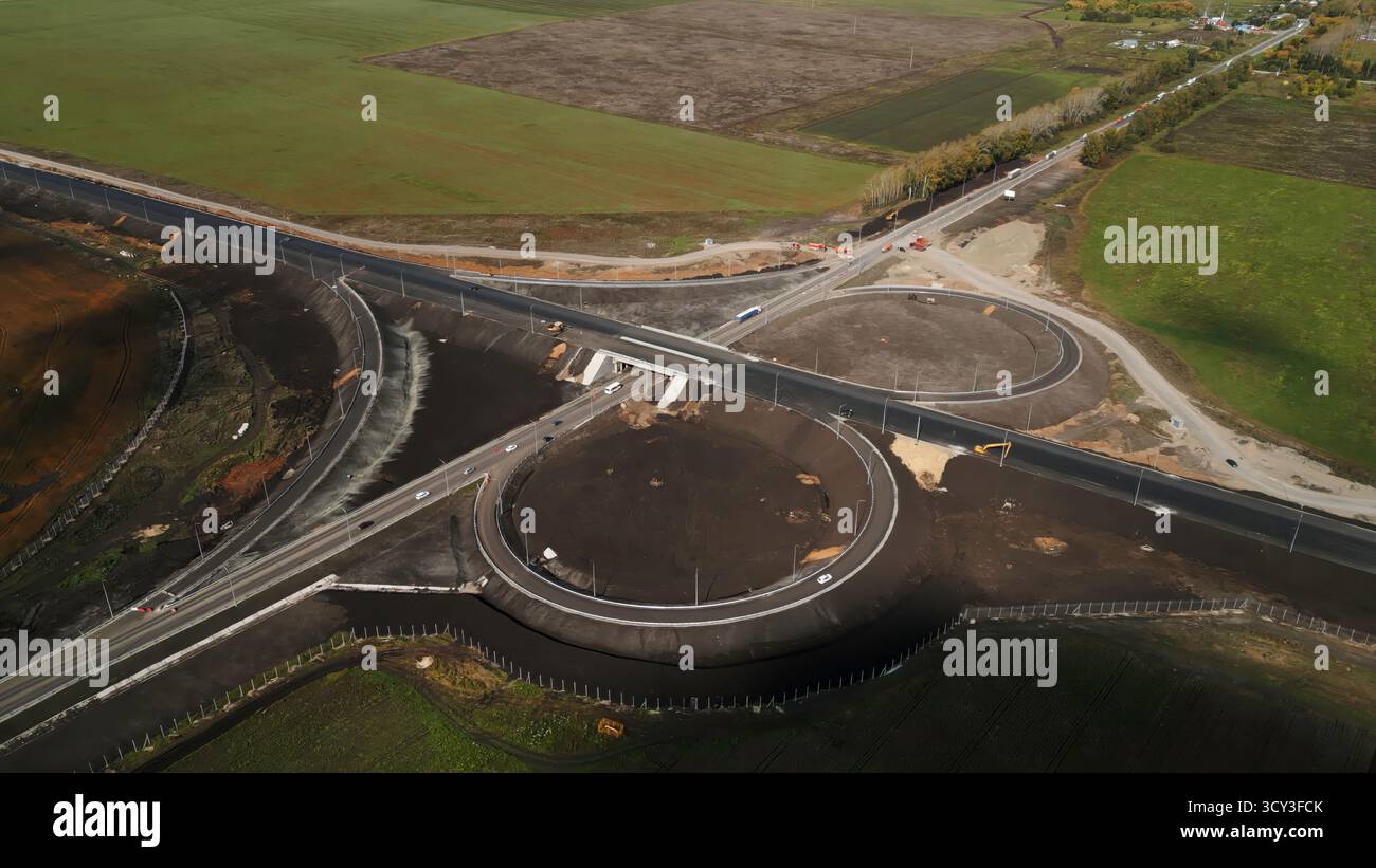 Highway interchange construction progressing smoothly. Clip Stock Photo ...