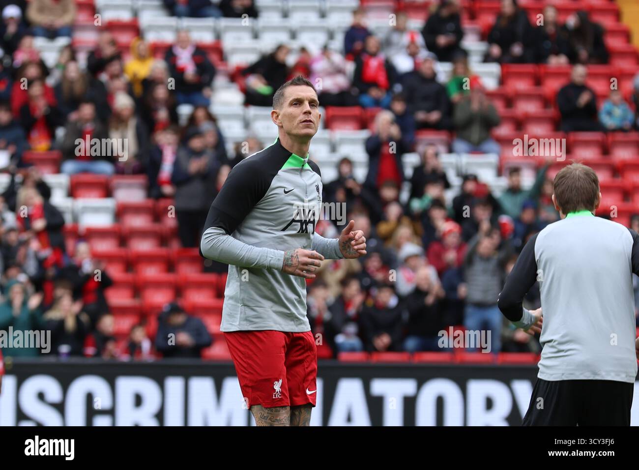 Daniel Agger warming up for the Legends match between Liverpool FC vs ...