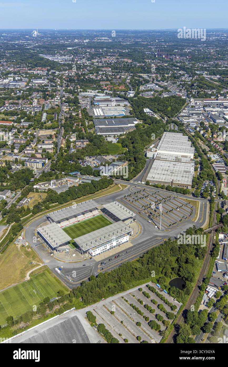Aerial view, stadium Essen, football stadium in Essen's Bergeborbeck ...
