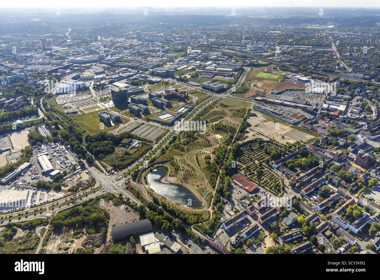 Aerial photo, thyssenkrupp Campus, Krupp-Park, Berthold-Beitz-Boulevard ...