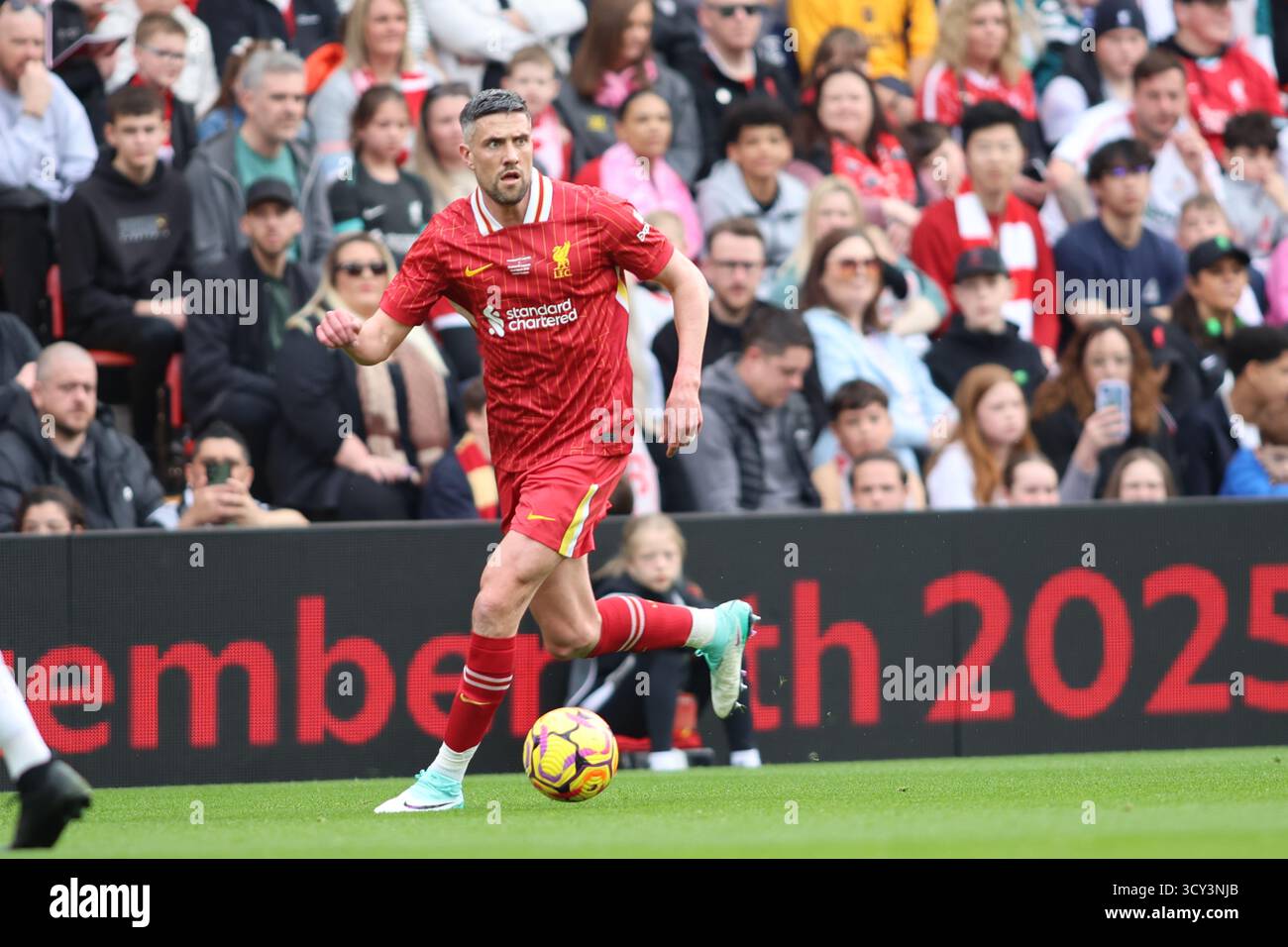 Martin Kelly in action during Liverpool FC Legends vs Chelsea Legends ...