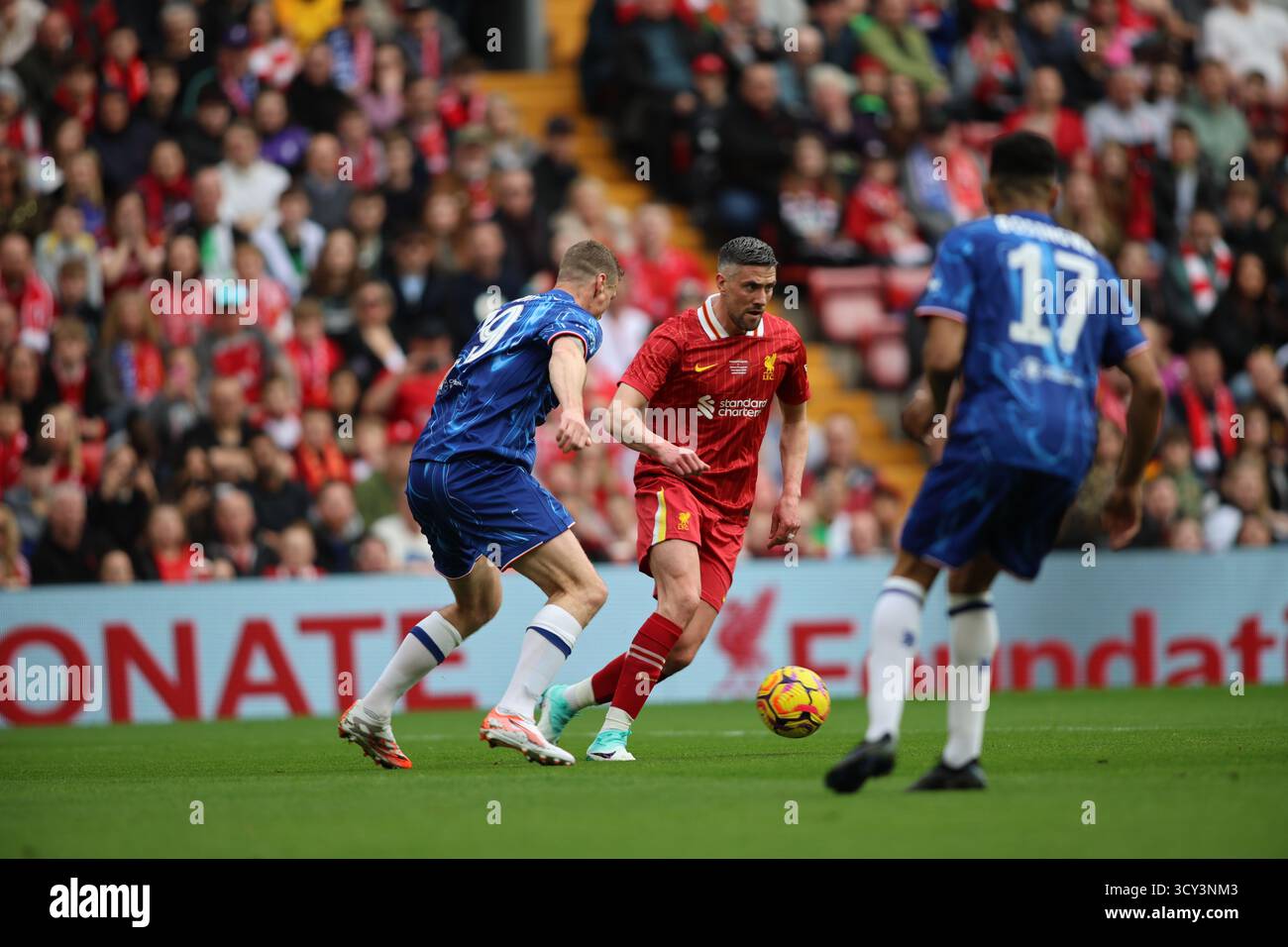 Martin Kelly in action during Liverpool FC Legends vs Chelsea Legends ...