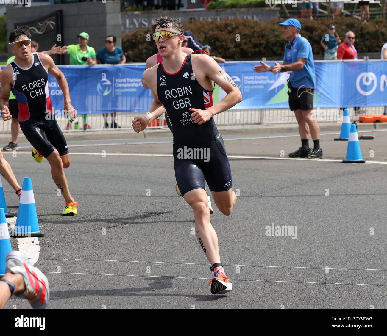 Alex Robin, of Great Britain, at the 2025 Junior World Triathlon ...