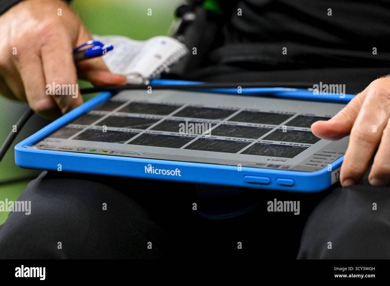 An NFL Copilot by Microsoft seen on the sideline in the third quarter ...