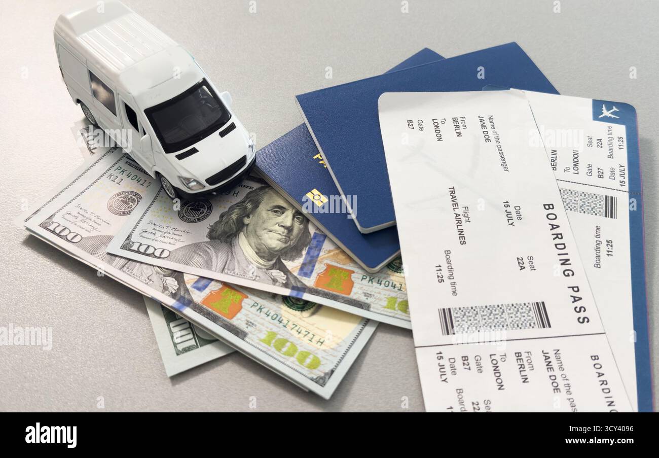 van and Us currency on Passport Stock Photo - Alamy