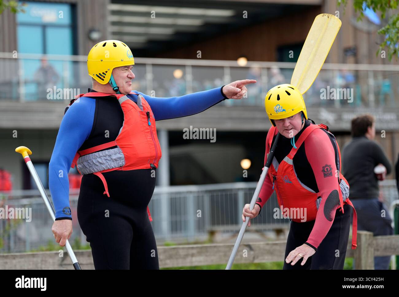 Liberal Democrat Party leader Sir Ed Davey (left) with MP for Wokingham ...