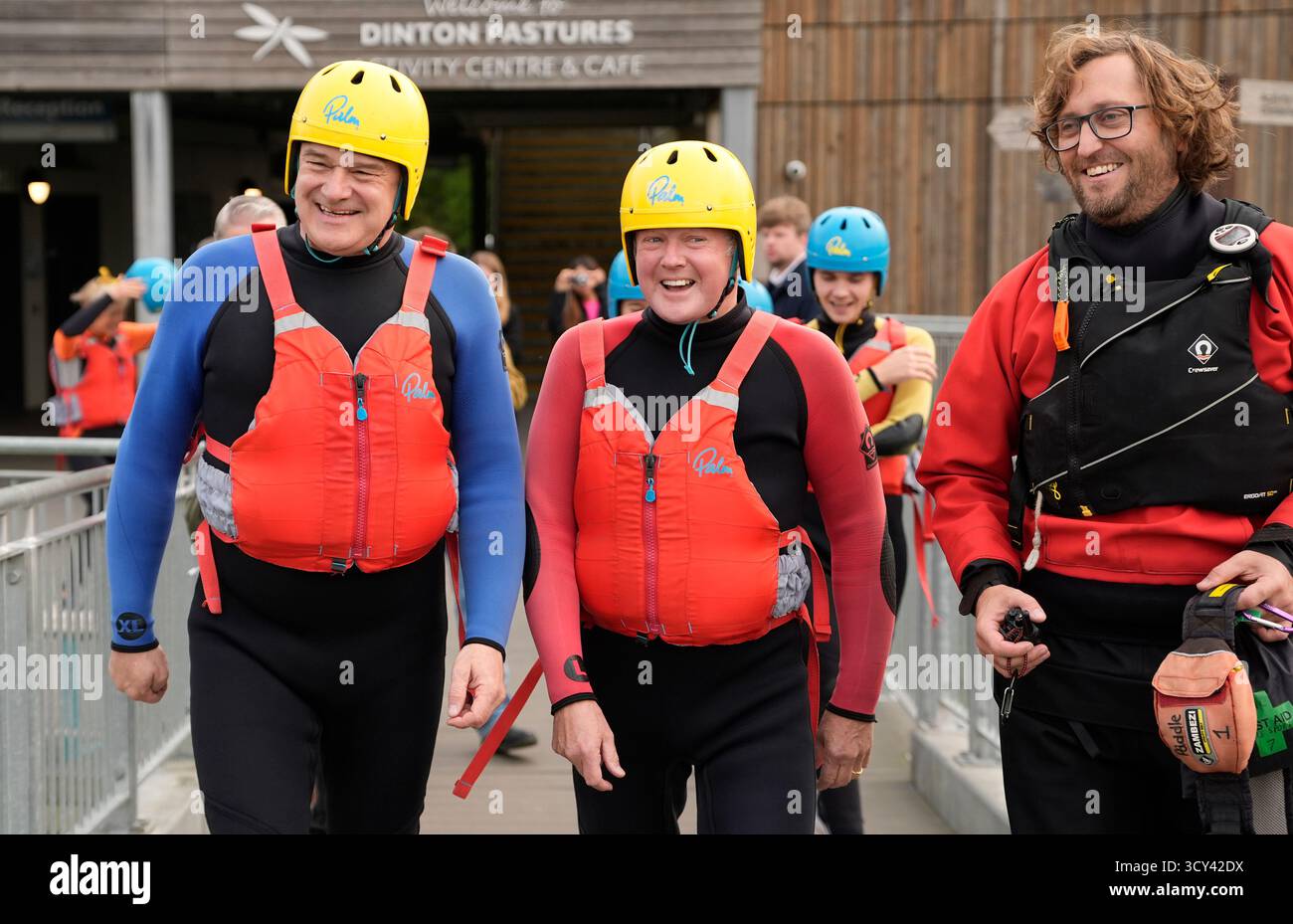 Liberal Democrat Party leader Sir Ed Davey (left) and MP for Wokingham ...