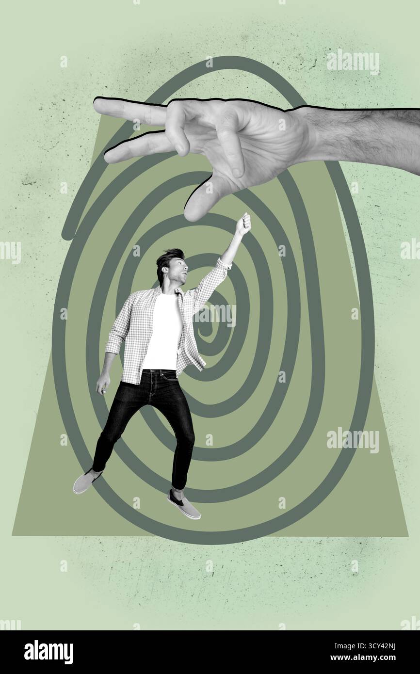 Sketch contemporary art photo collage of happy girl guy stand vertex ...
