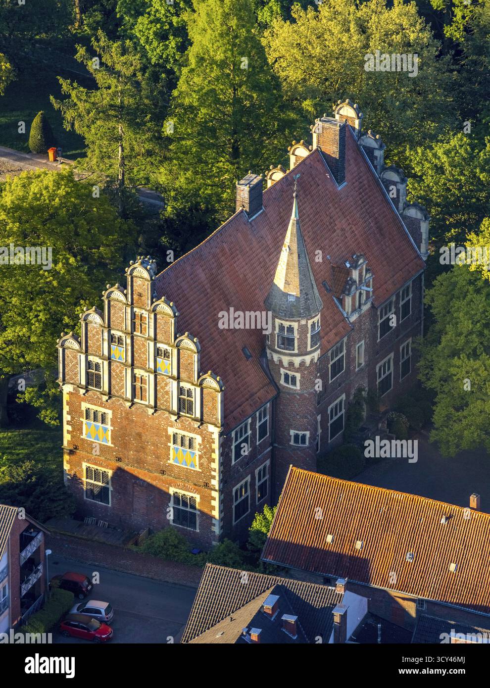 Aerial view, Wolbeck Castle, Drostenhof, Wolbeck Park, Am Steintor ...