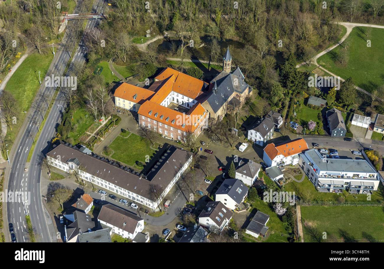 Aerial photo, Saarn Monastery, Catholic Parish of St. Mriae-Himmelfahrt ...