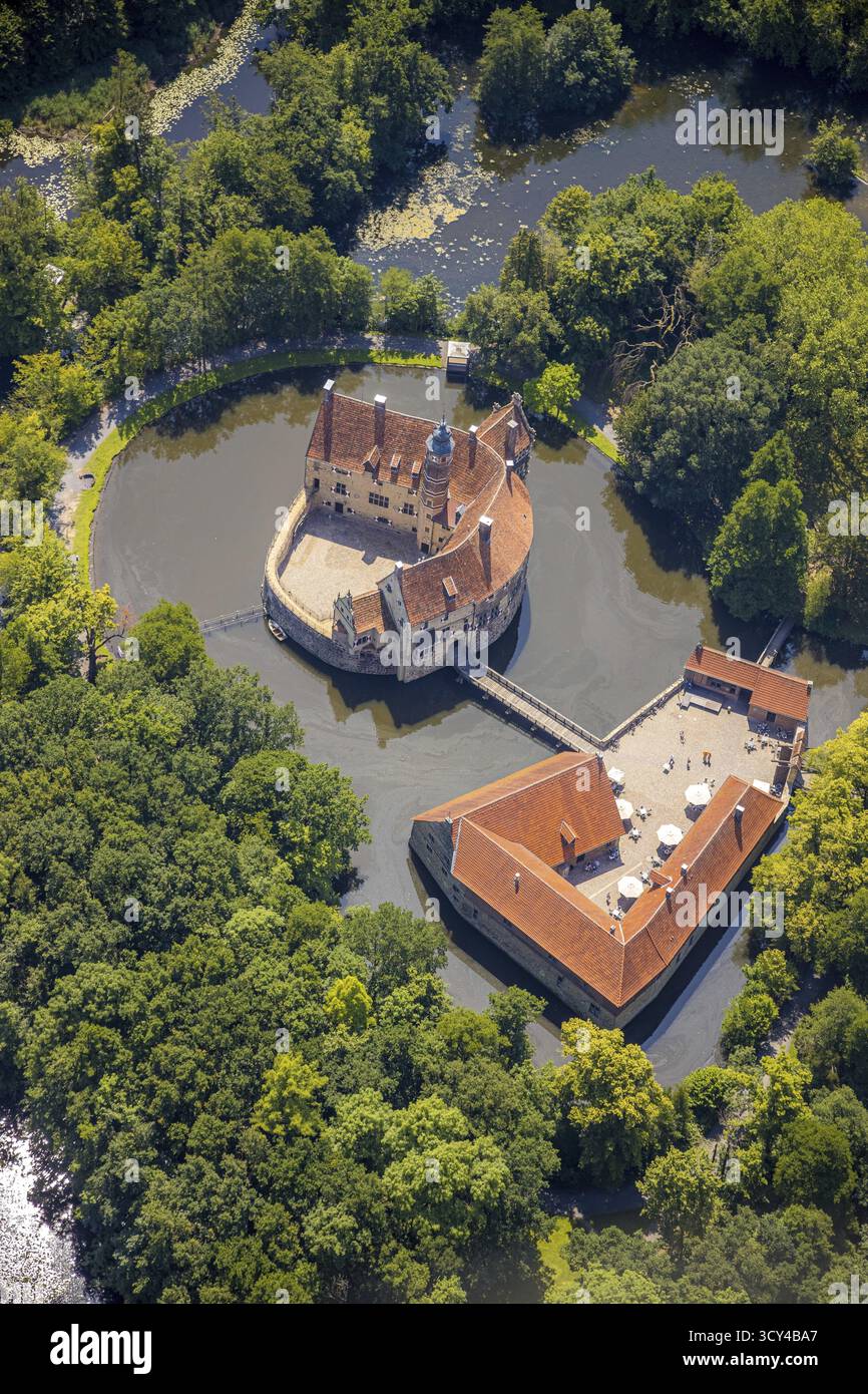 Aerial view, moated castle Vischering, Muensterlandmuseum ...