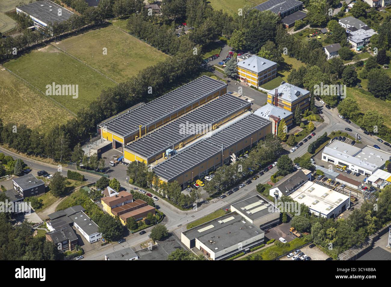 Aerial view, industrial estate at the Ruhrauen, Taprogge GmbH ...